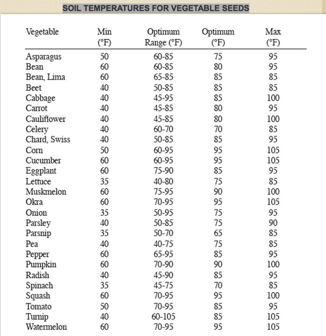 Vegetable Seed Germination Temperature Chart The Mystery Of Seed